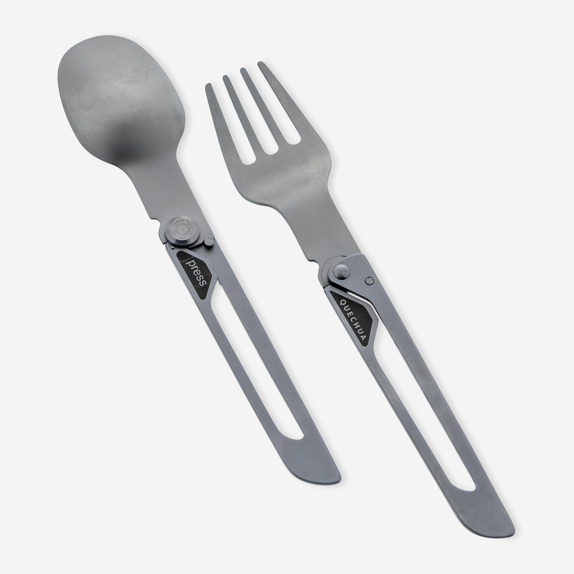 Quechua MH500 Stainless Steel Foldable Camping Cutlery Decathlon