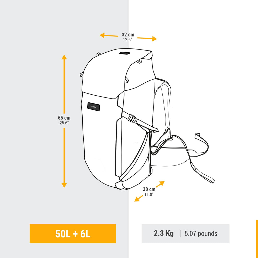 Forclaz Men's Travel 900 50+6 L Backpacking Pack – Decathlon