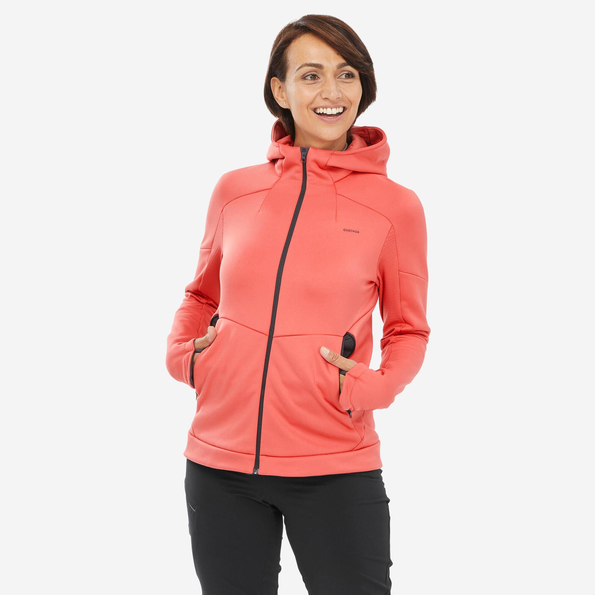 Quechua Women's Hiking Fleece Jacket - MH520 Hood – Decathlon