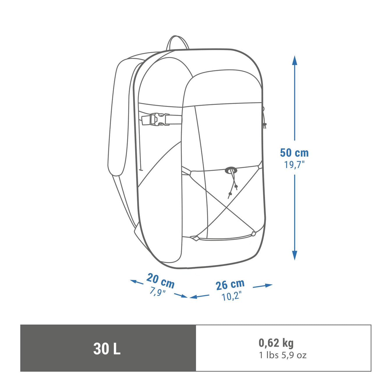 Quechua NH Arpenaz 100 30 L Hiking Backpack – Decathlon