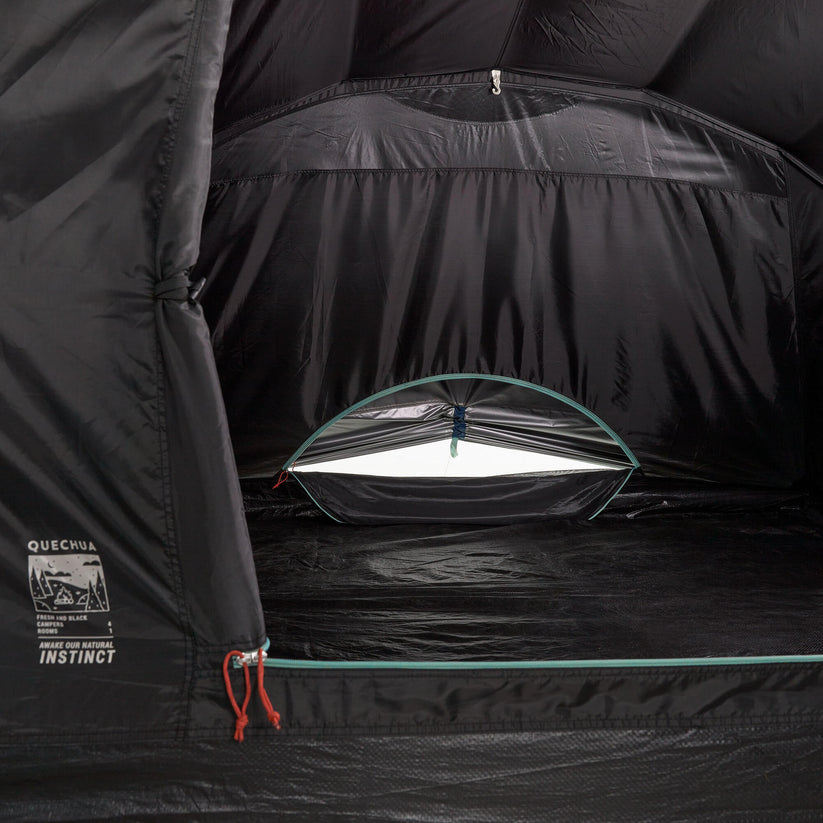 Quechua Arpenaz Fresh & Black Family Camping Tent 4 Person 1 Bedroom ...
