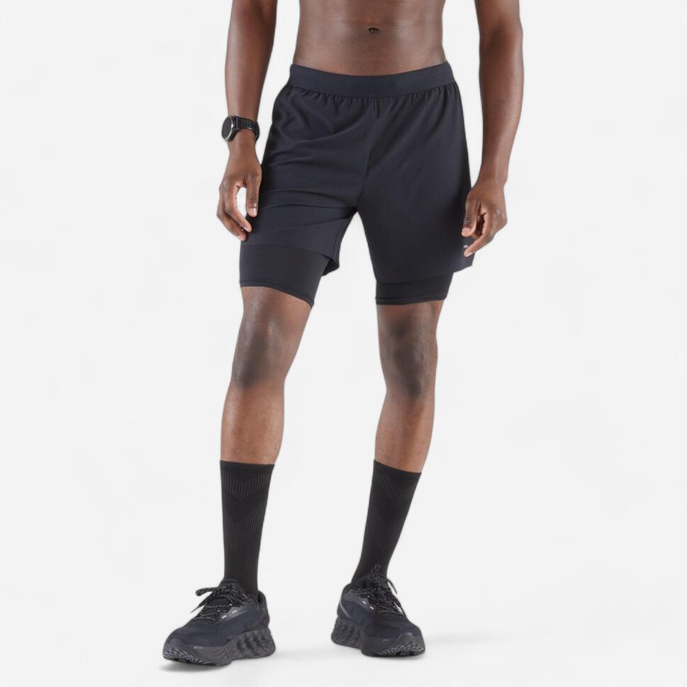 Kiprun Men's Run 500 2-in-1 Compression Running Shorts – Decathlon