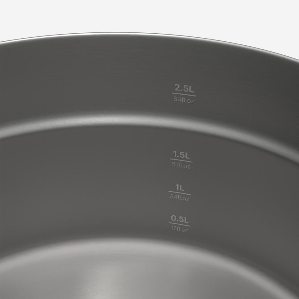 Quechua 500 Stainless Steel Nonstick Camping Cookset – 25-Piece for 4 ...